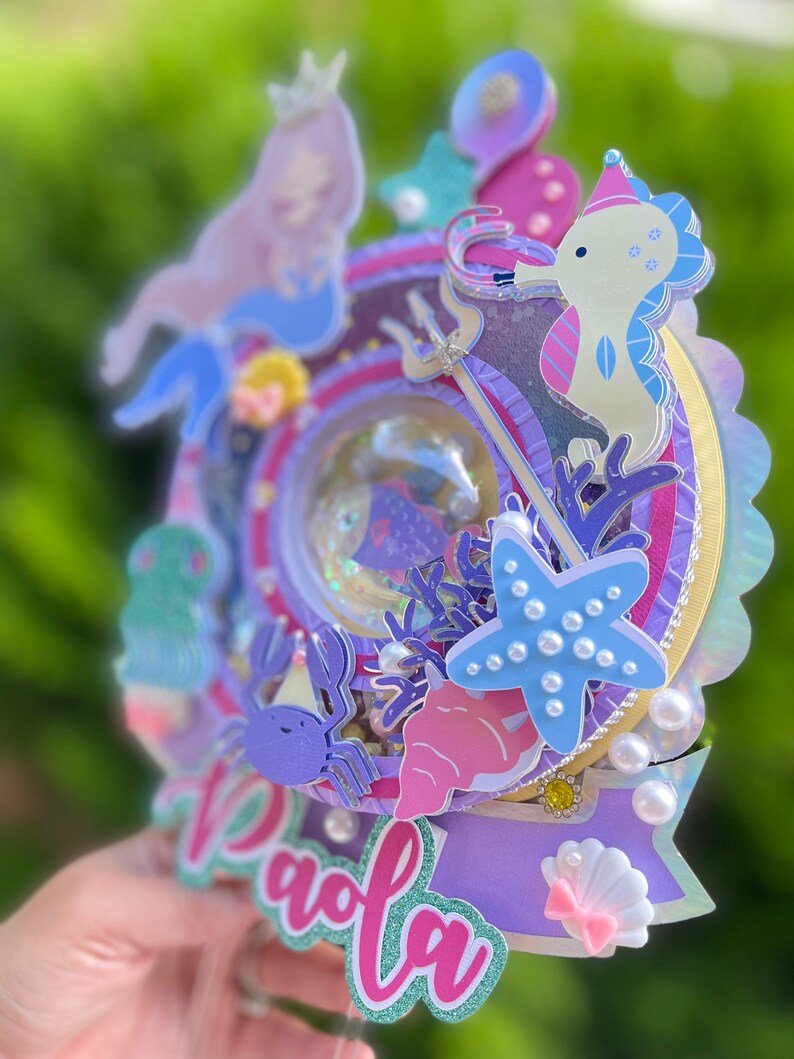 Mermaid Cake Topper Shaker, Under the Sea Cake Toppers, Cake Topper ...