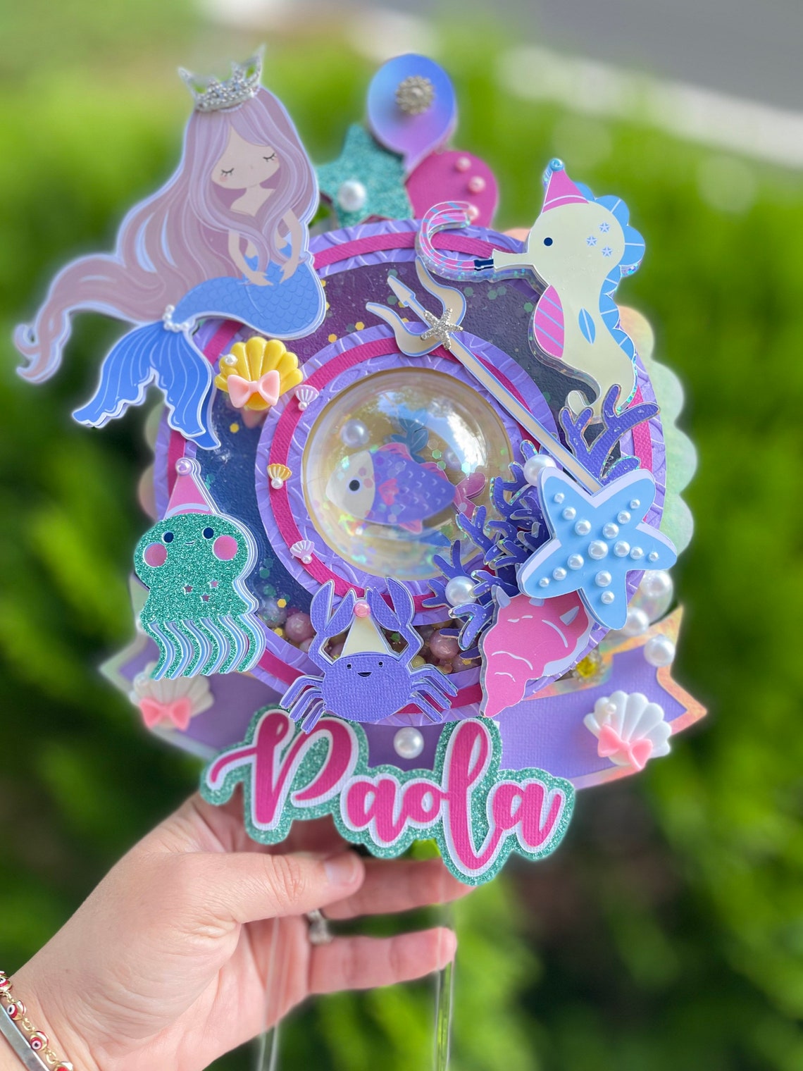 Mermaid Cake Topper Shaker Under the Sea Cake Toppers Cake - Etsy