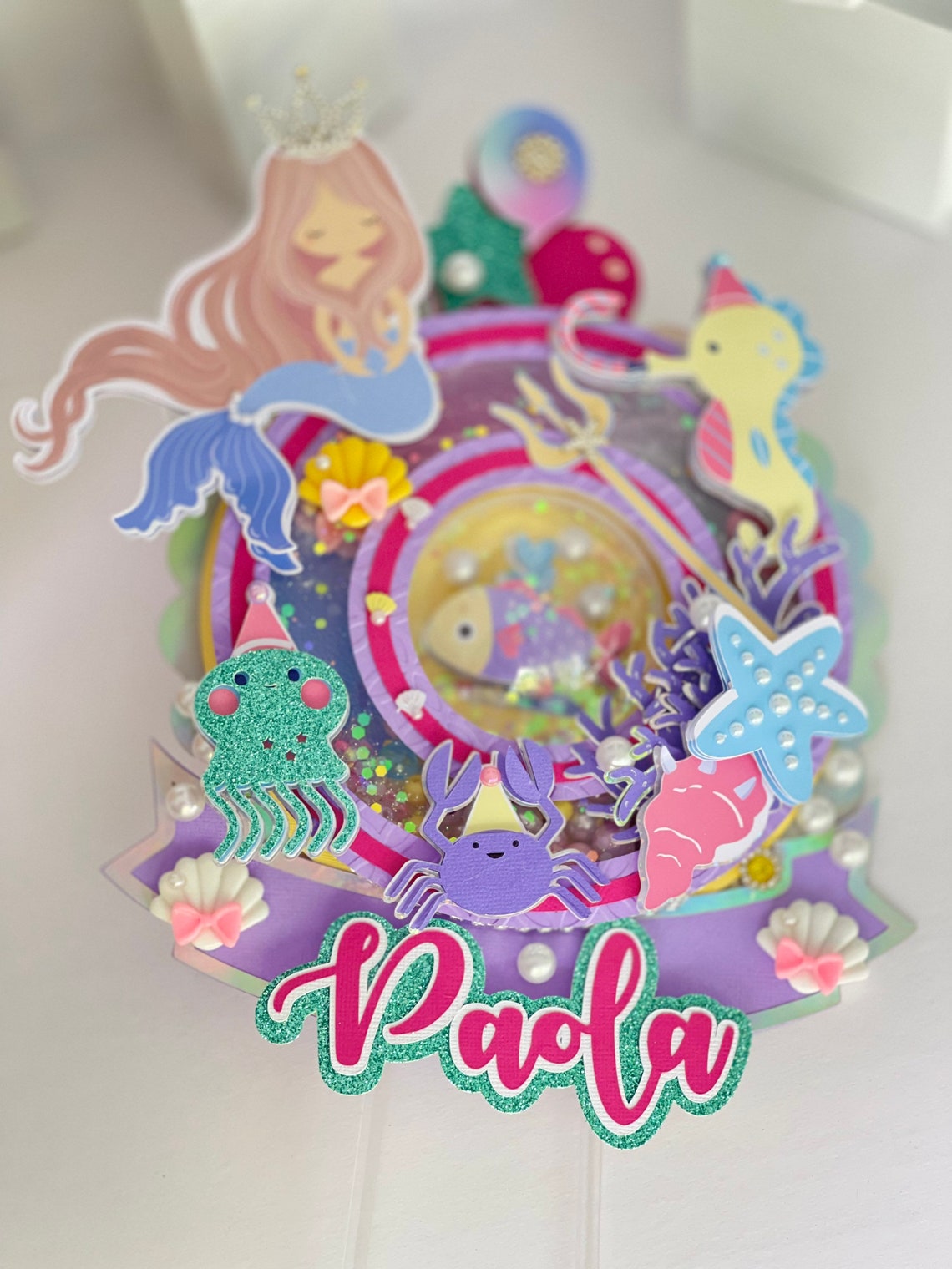 Mermaid Cake Topper Shaker Under the Sea Cake Toppers Cake - Etsy