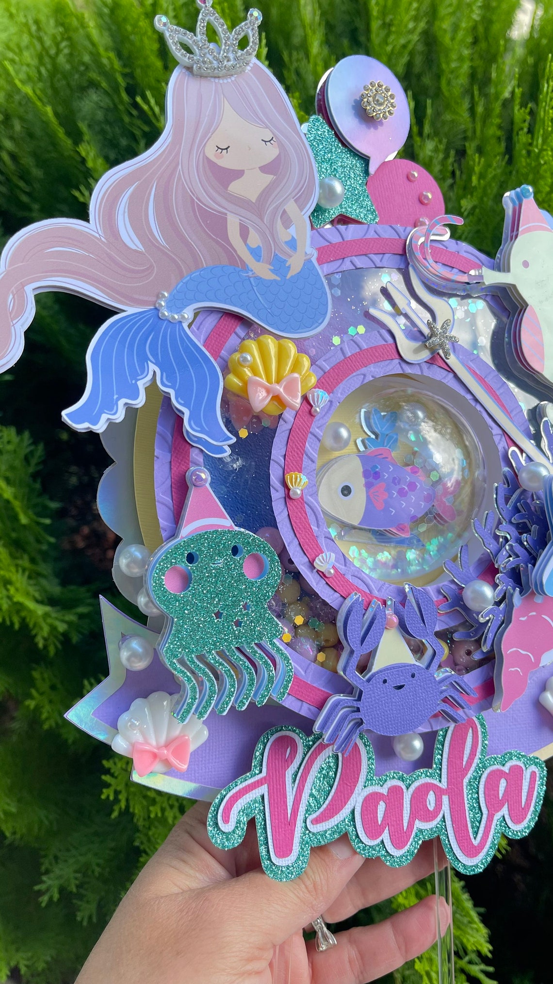 Mermaid Cake Topper Shaker Under the Sea Cake Toppers Cake - Etsy