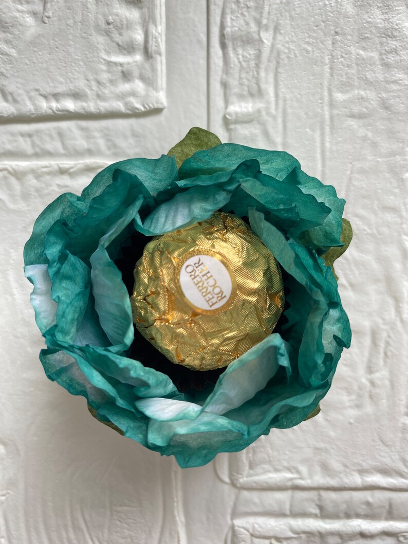 Wedding Jade Roses Truffles Wrapper Holder Chocolate, Wedding Flowers ...