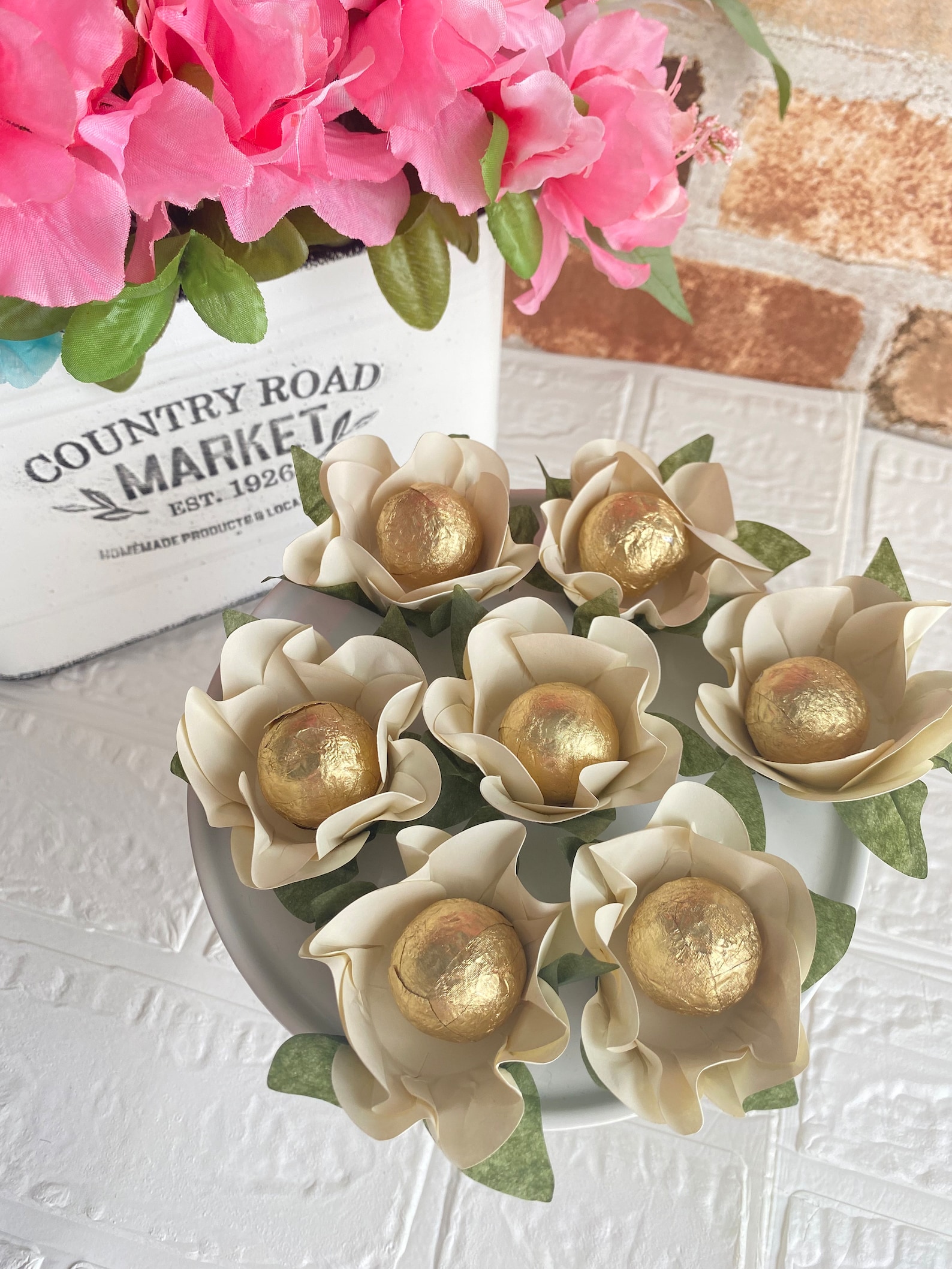 Wedding Mini Ivory Color Flowers for Holder Chocolate, Cupcake Wrappers ...