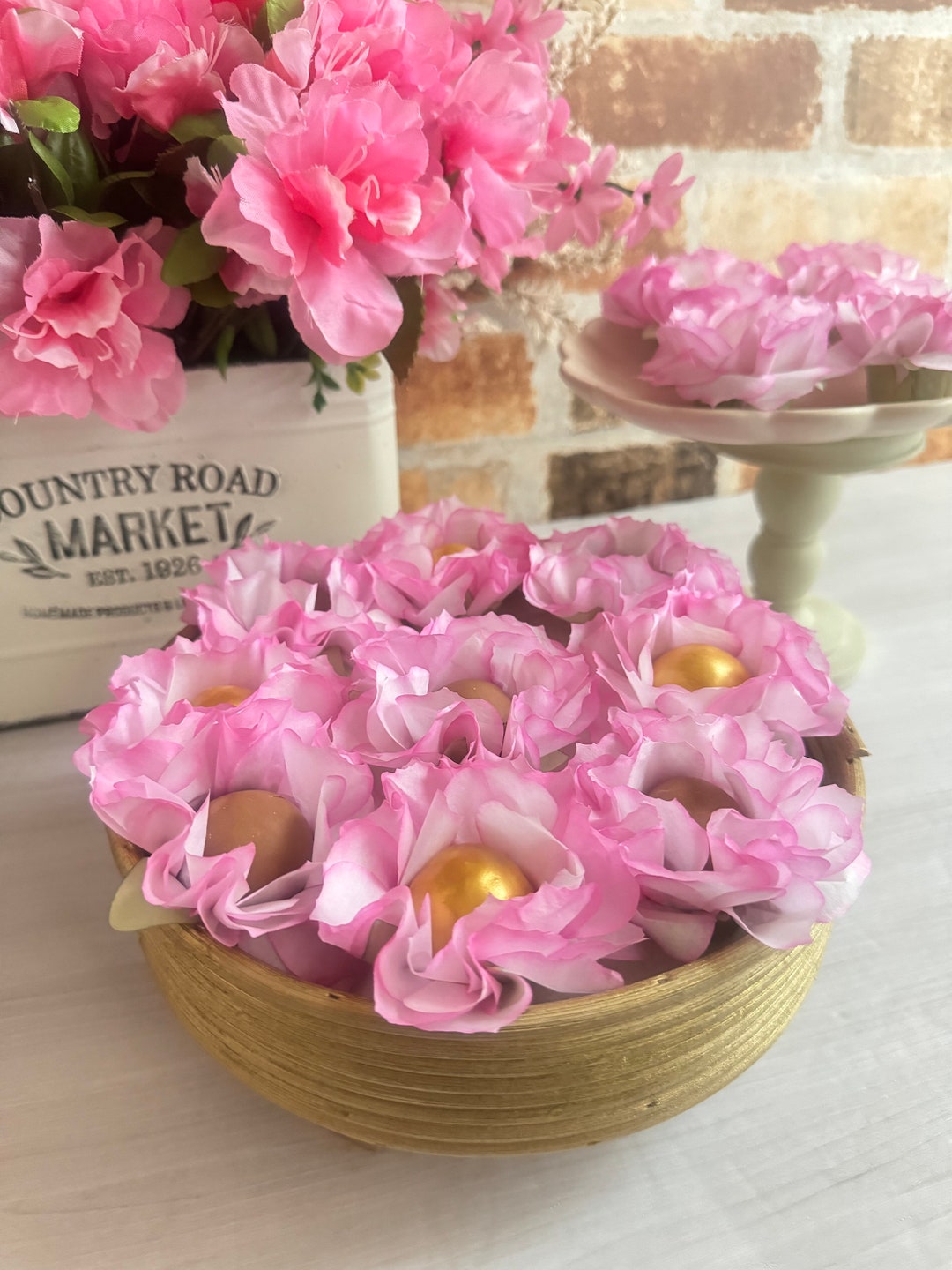 Peony Pink Flowers Wrapper for Holding Chocolate Decorations - Etsy