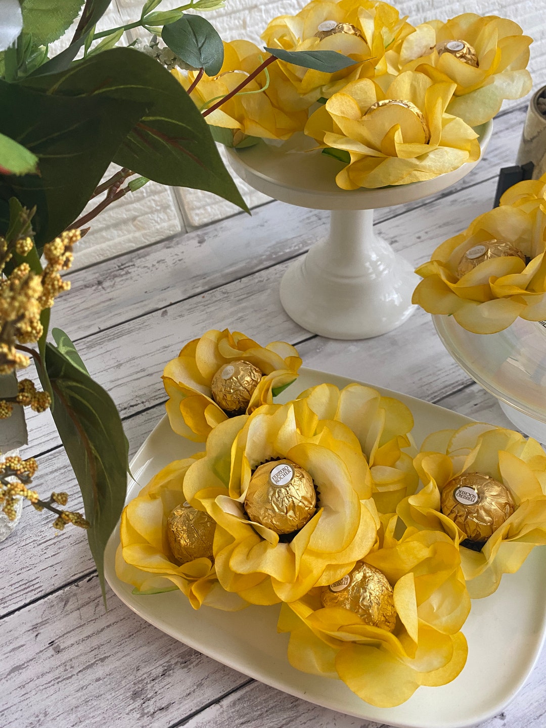 Wedding Yellow Color Theme Flowers Truffle Chocolate, Truffles Wrapper ...