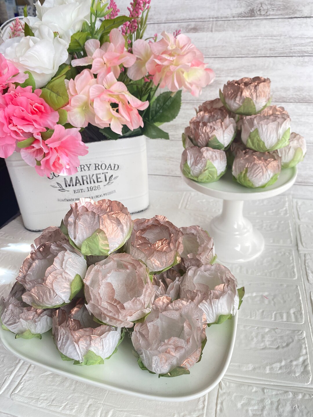 Wedding Rose Gold Flowers Wrapper Chocolate, Truffles Wrapper, Wedding ...
