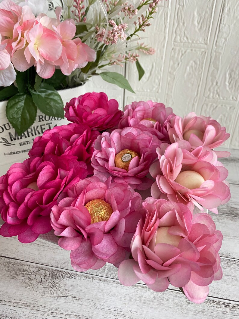 Romantic Wedding Pink Flowers Wrapper Chocolate Wedding - Etsy