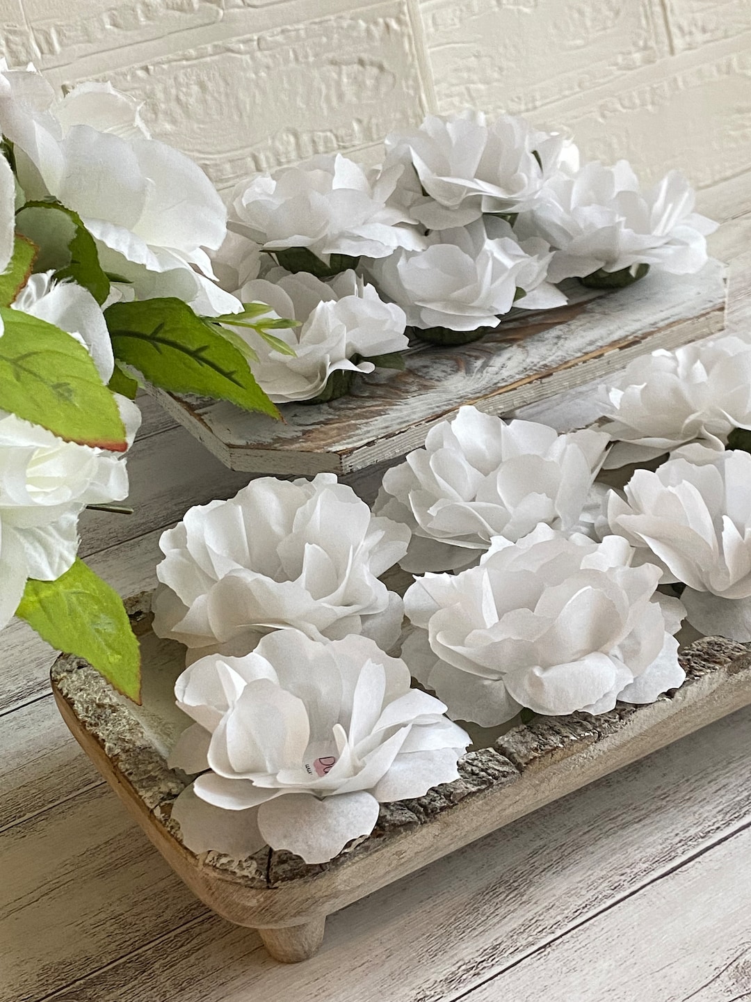 Peony White Roses Wrapper for Holding Chocolate, Wedding Flowers Decor ...
