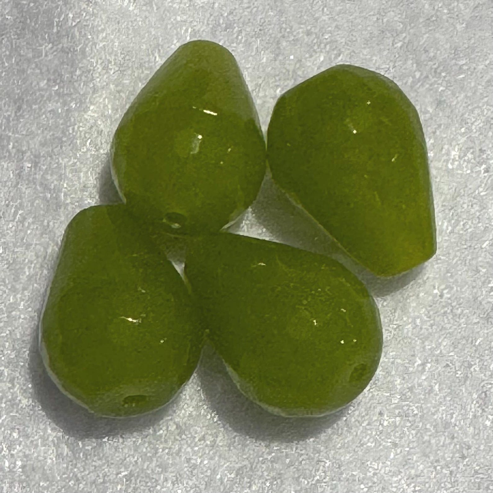 Serpentine Jade Teardrop Beads 20x15mm Faceted Olive Green New Jade ...