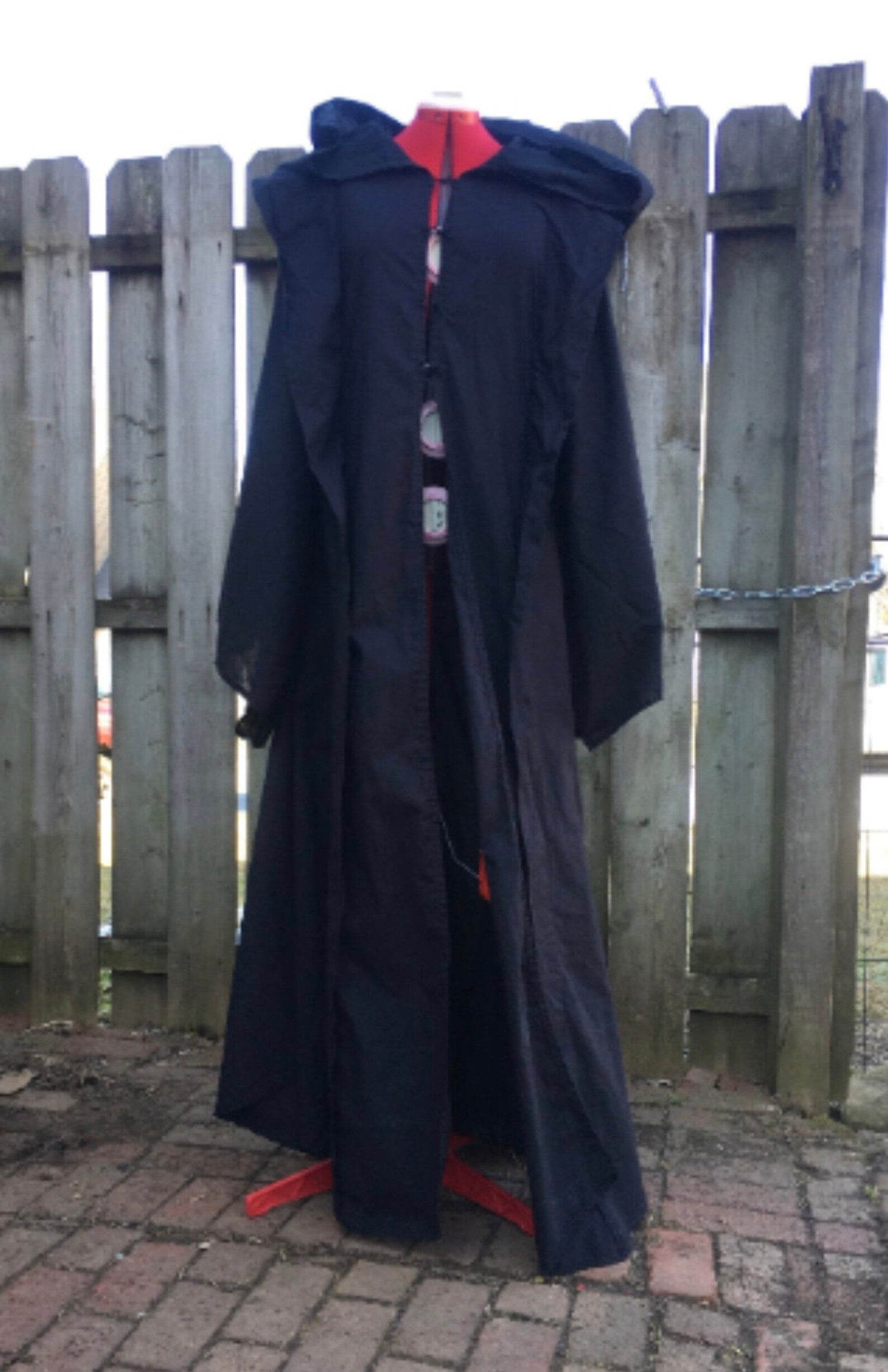 Sith Robe Hooded Black Occult Robe With Oversized Hood and - Etsy