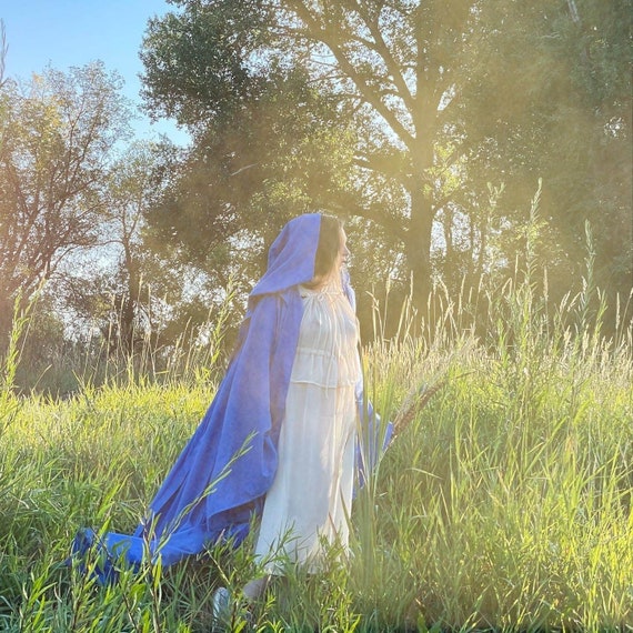 Sky Blue Occult Robe With Oversized Hood and Large Bell | Etsy