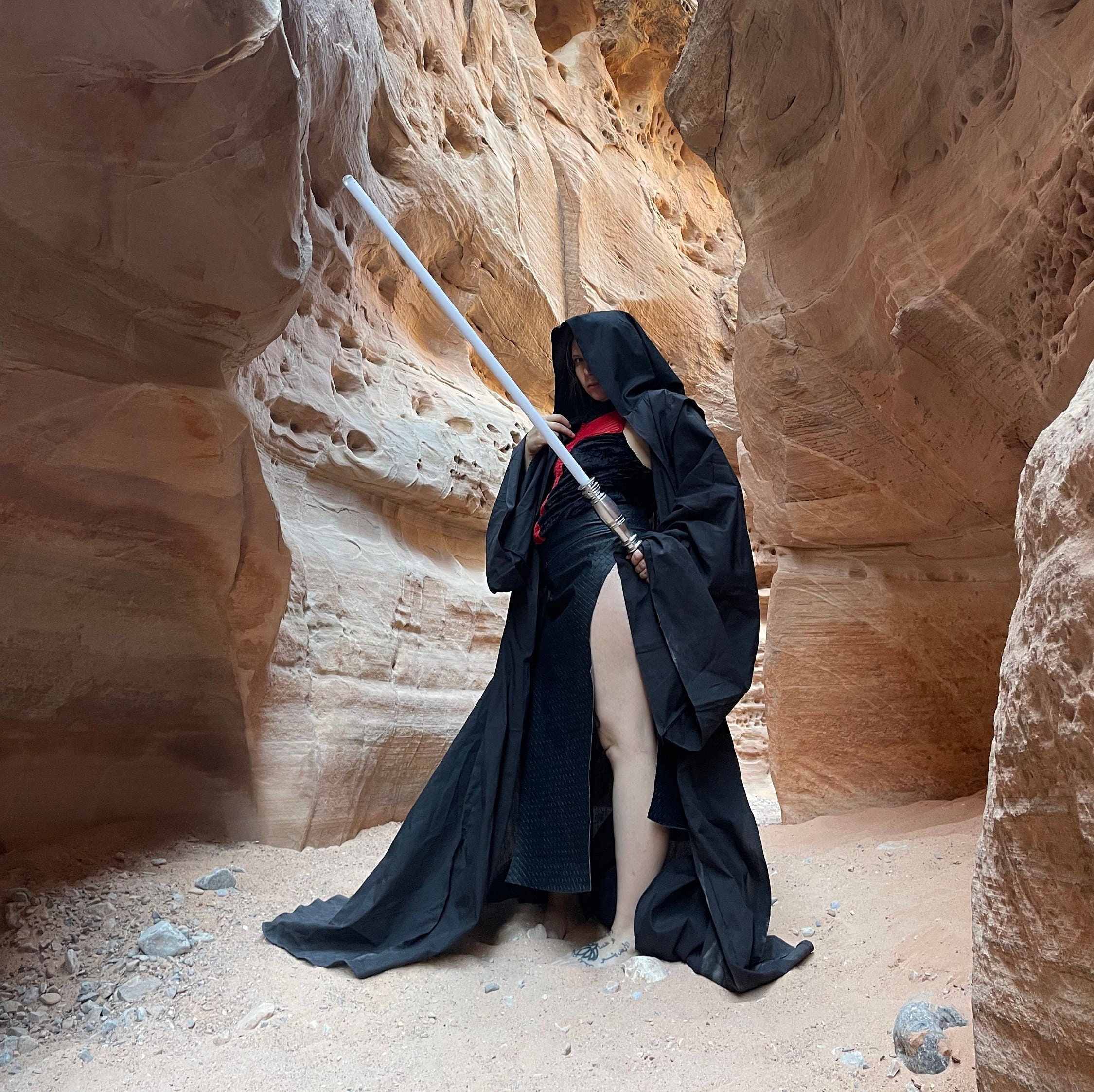 Sith Robe Hooded Black Occult Robe With Oversized Hood and - Etsy