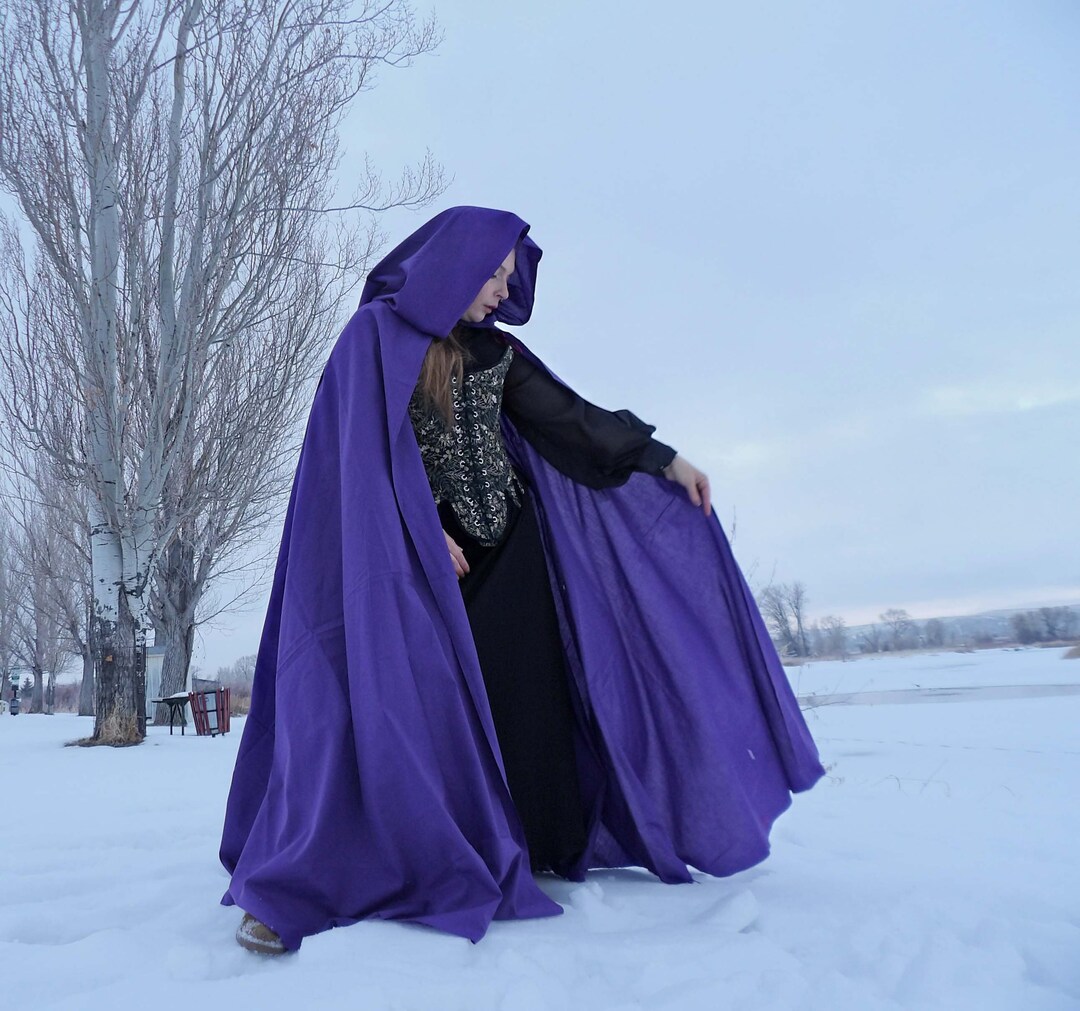 Purple Full Circle Hooded Cloak With or Without Cat Ears - Etsy