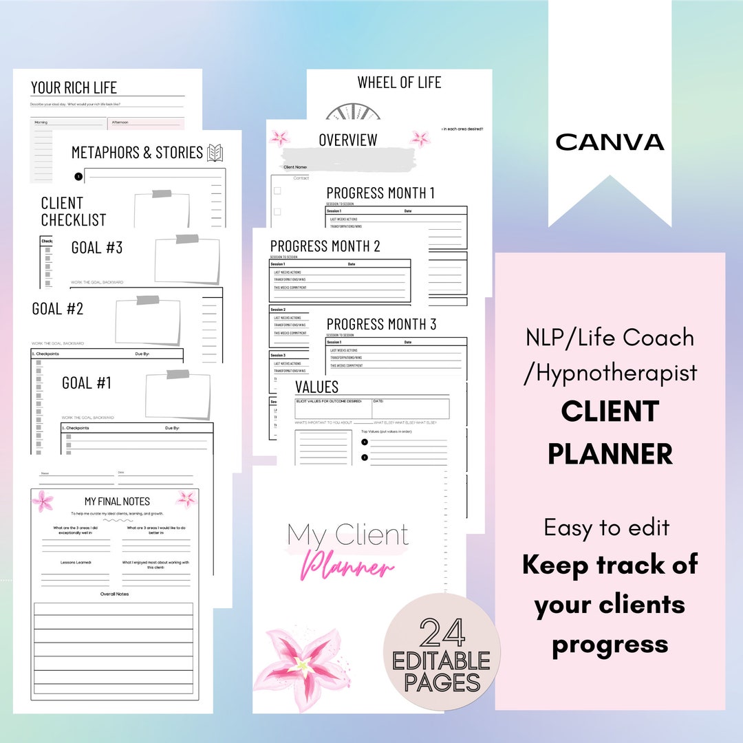 Coaching Client Planner| COACHING TOOLS | Coaching Downloads | Life ...