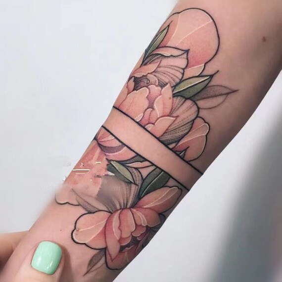 2pcstemporary Black Armband Tattoo Armband Tattoo Polynesian Etsy
