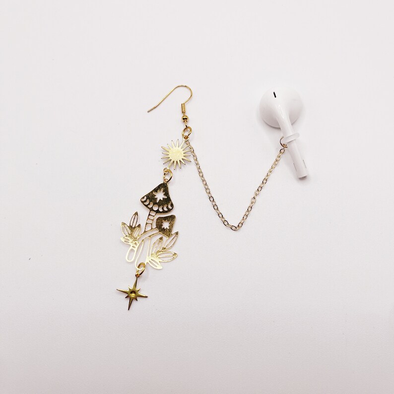 Airpod Vertical Stud Earrings/forest Mushroom Airpods Stud - Etsy