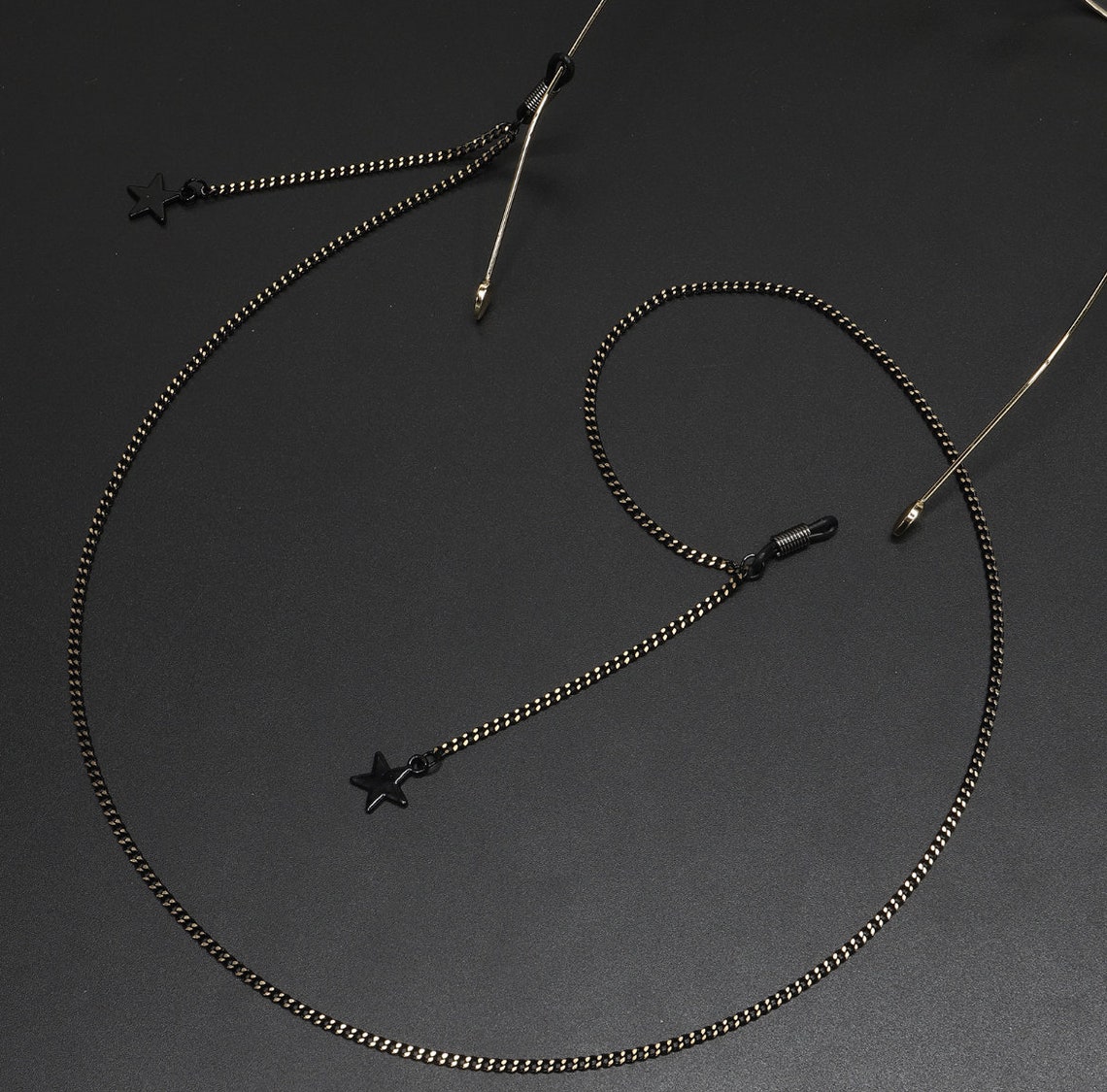 Black Star Pendant Glasses Chain/metal Glasses Chain/star - Etsy