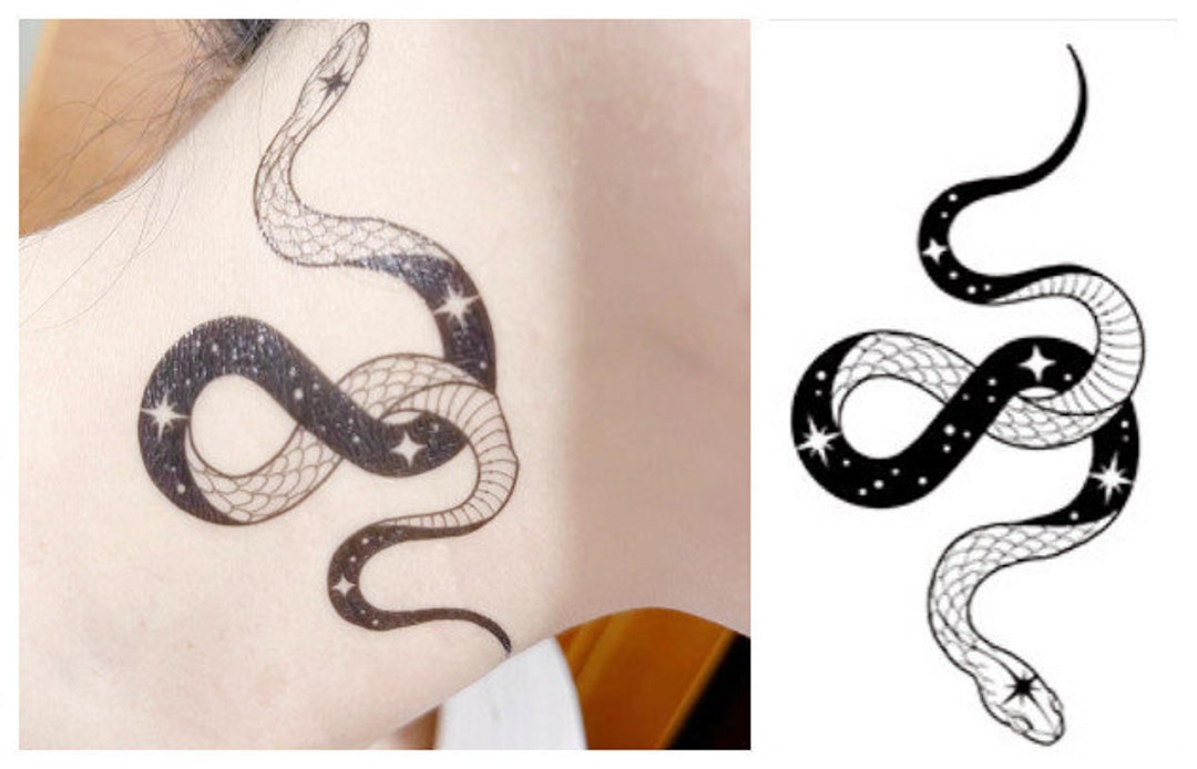 2pcs Snake Temporary Tattoo/garden Snake Tattoo/vintage Garter Snake ...