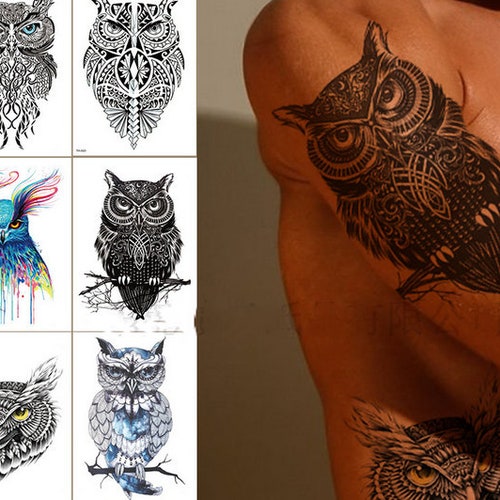 Barn Owl Temporary Tattoo Sticker set of 2 - Etsy