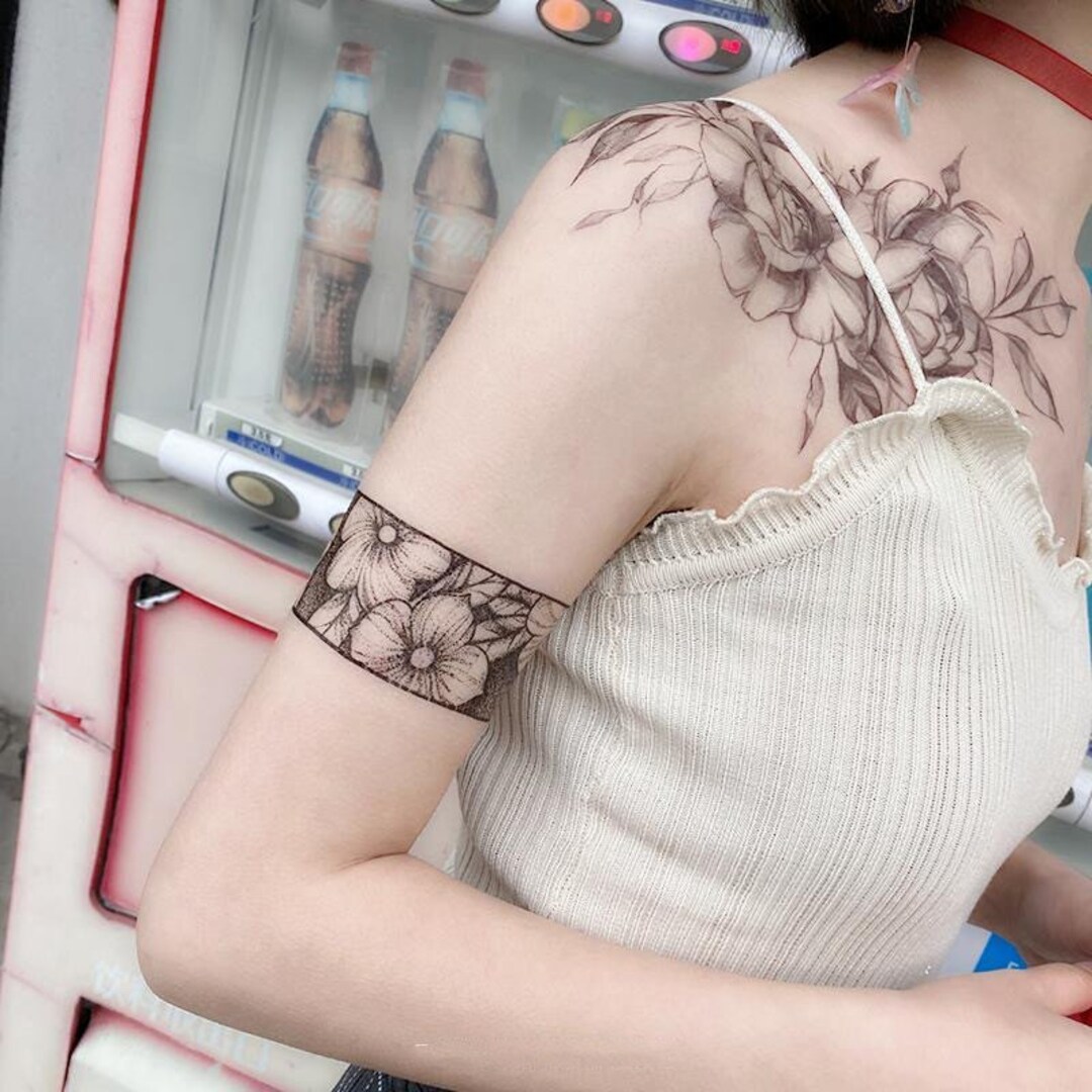 2pcstemporary Black Armband Tattoo Armband Tattoo Bohemian Etsy Uk