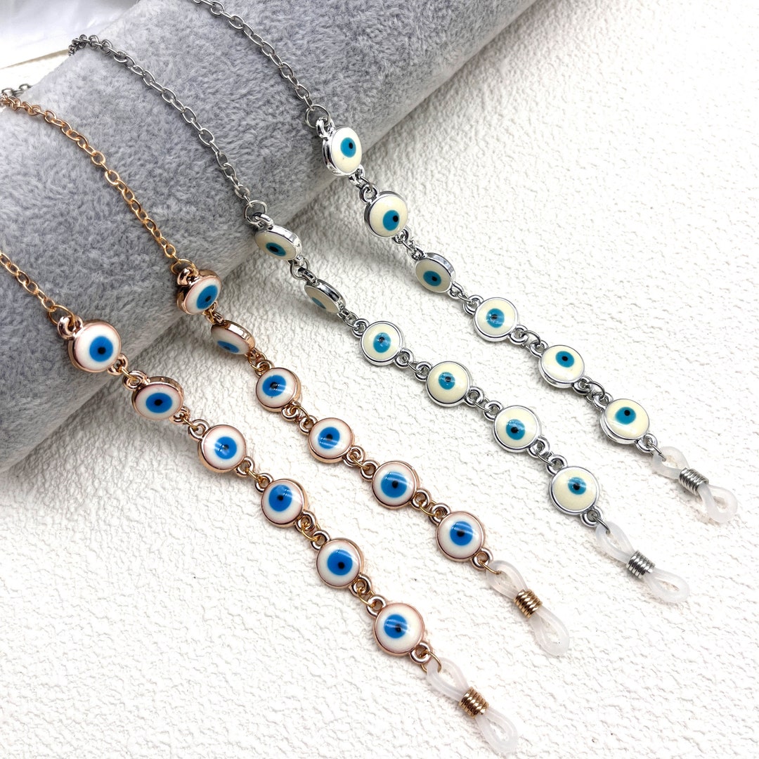 Blue Eye Glasses Chain/türkiye Eye Glasses Chain/copper Eye - Etsy