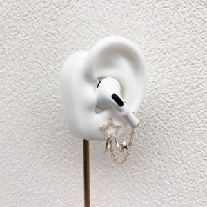 S925 Silver Needle Round Earbuds Star Earrings, Airpods Loss Prevention ...