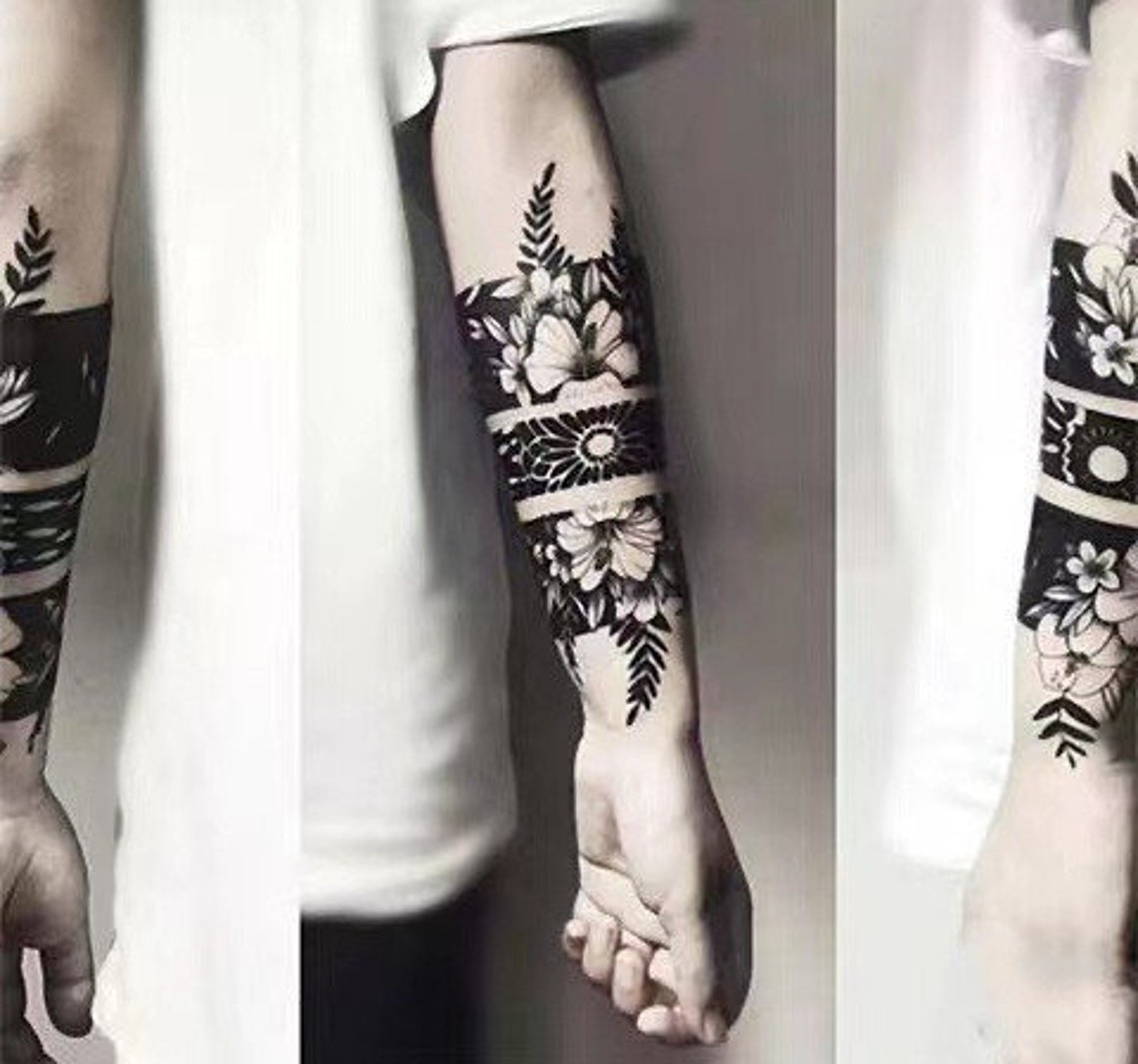 Temporary Black Armband Tattoo Armband Tattoo Polynesian Etsy
