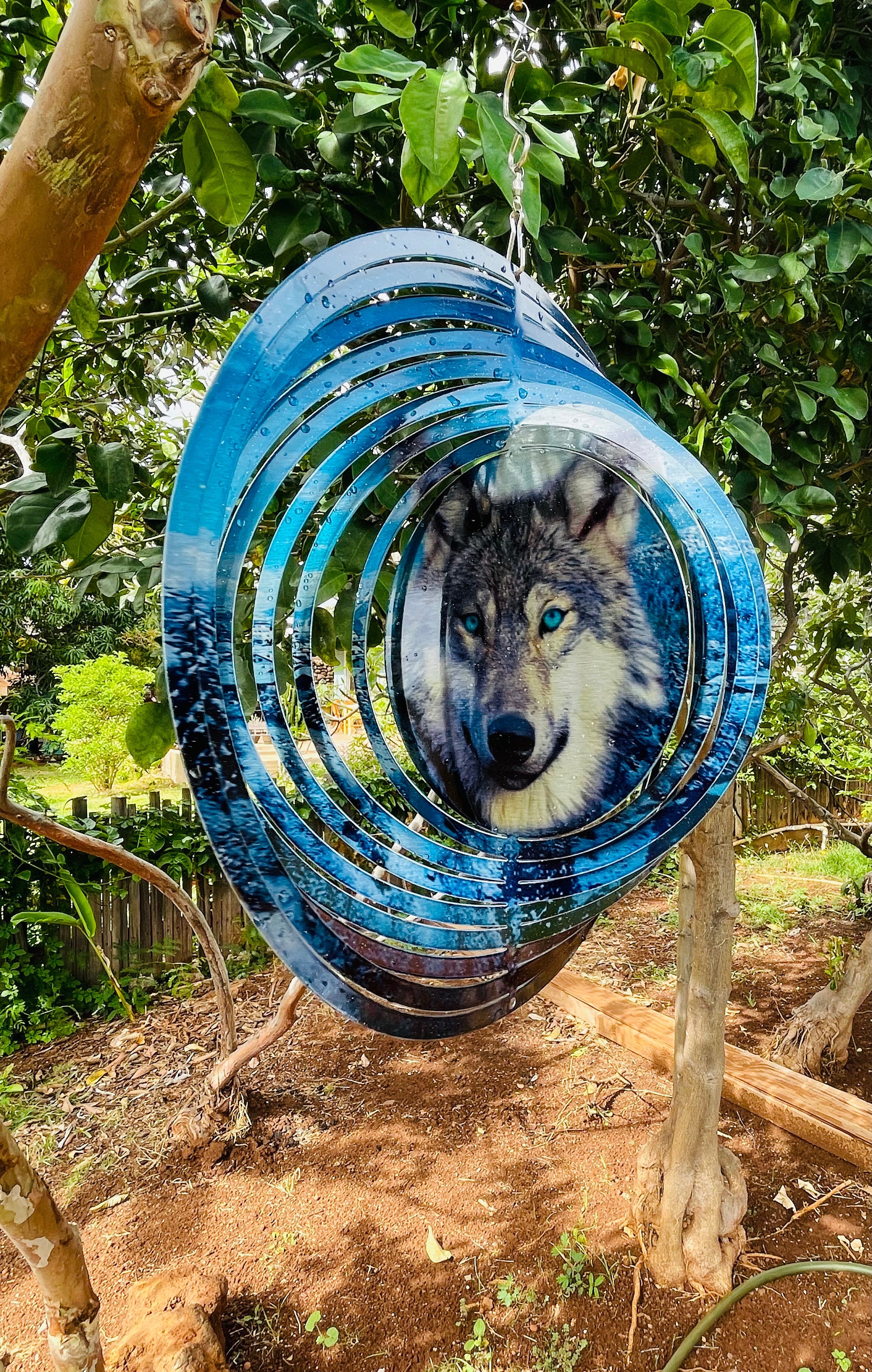 Mystic Wolf Wind Spinner Garden Decoration Handmade Witchy - Etsy