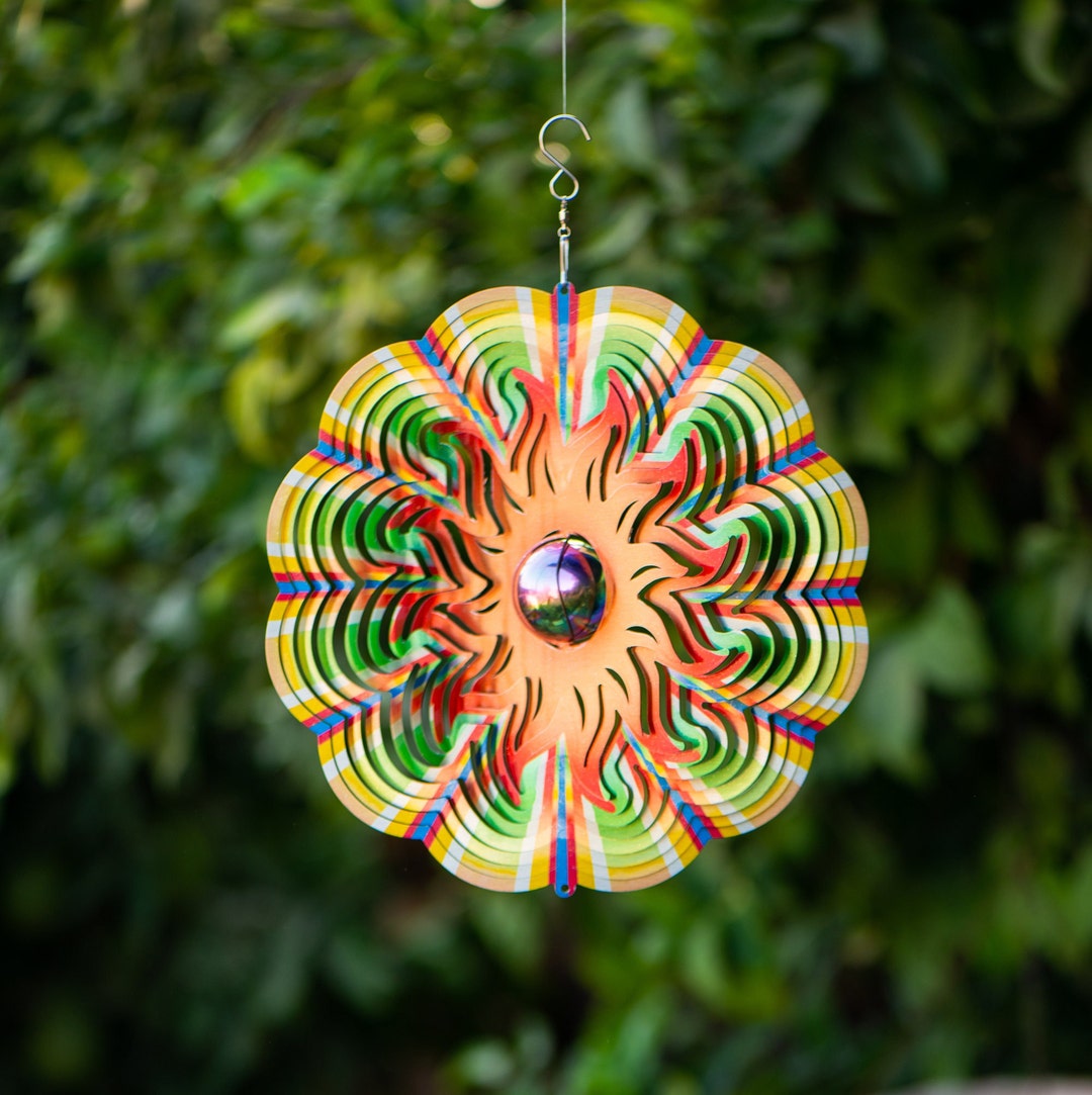 Garden Decor Sun Wind Spinner – 12-in Gazing Sun Hanging Decoration for ...