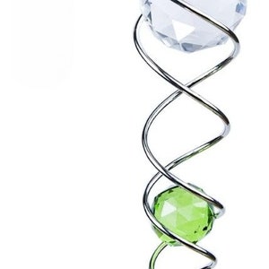 Kinetic Spiral Crystal Ball Wind Spinner, Crystal Glass Orb Pendant ...