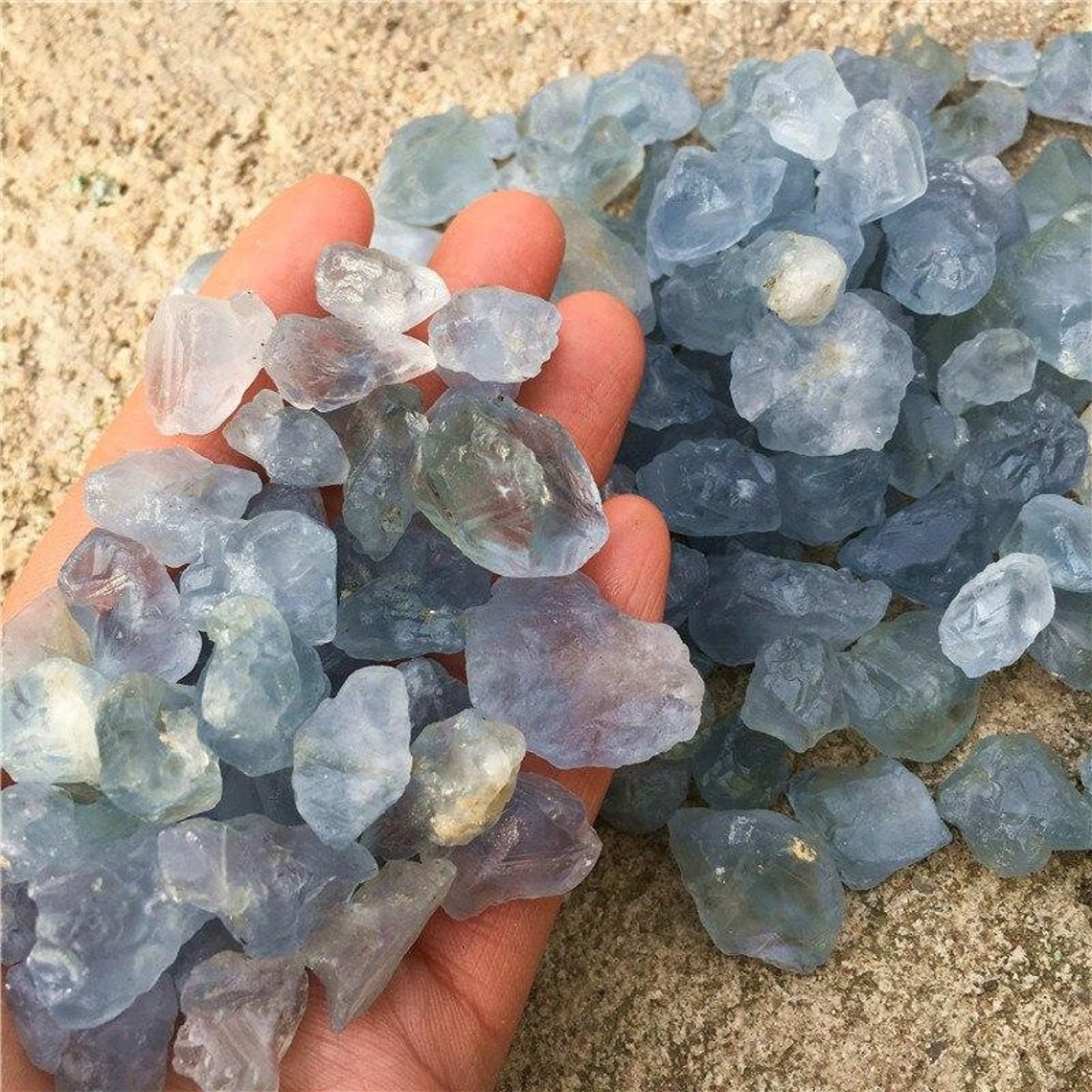Natural Quartz Light Blue Celestite Crystal Crushed Stone - Etsy