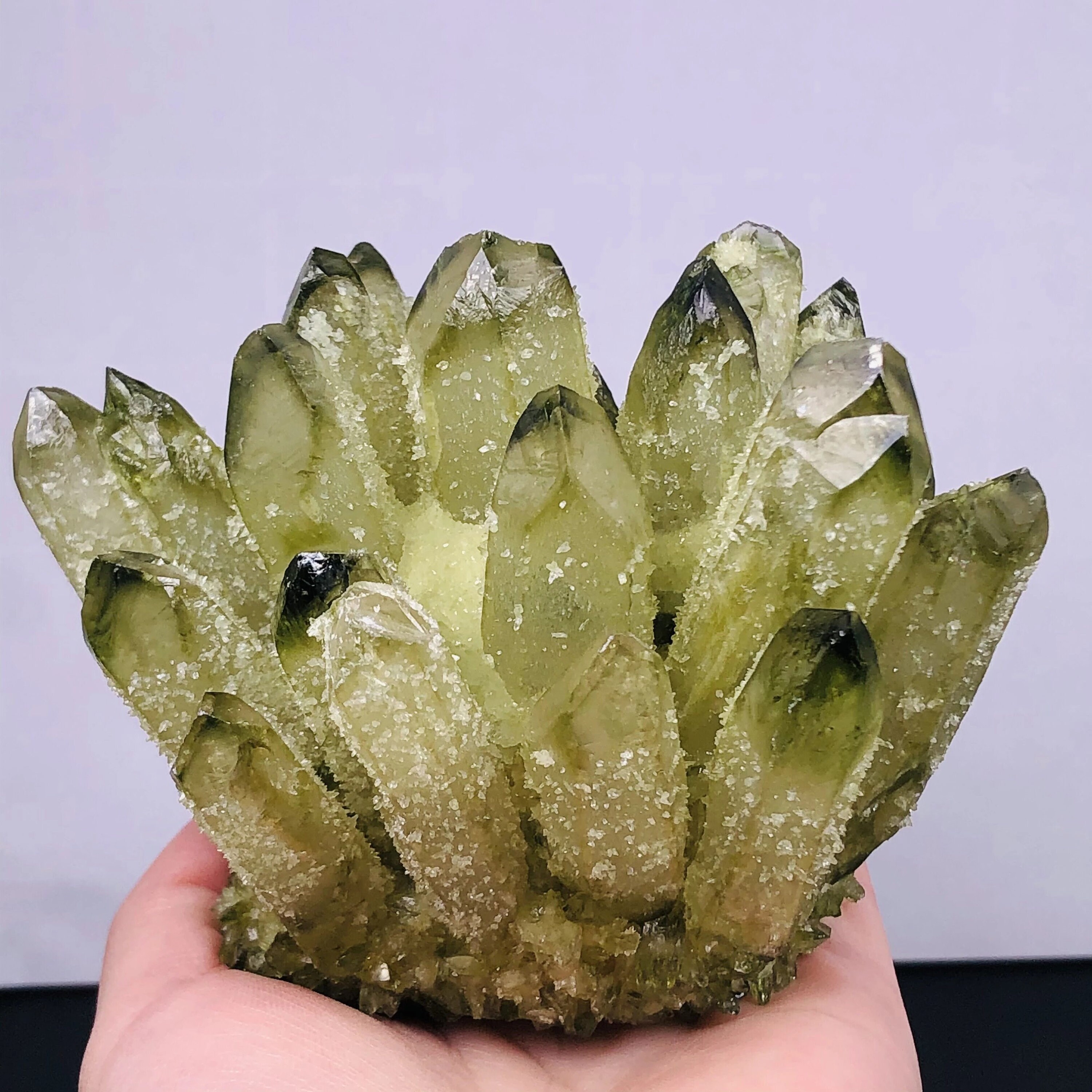 Natural Green Ghost Phantom Quartz Crystal Cluster Rock Stones | Etsy