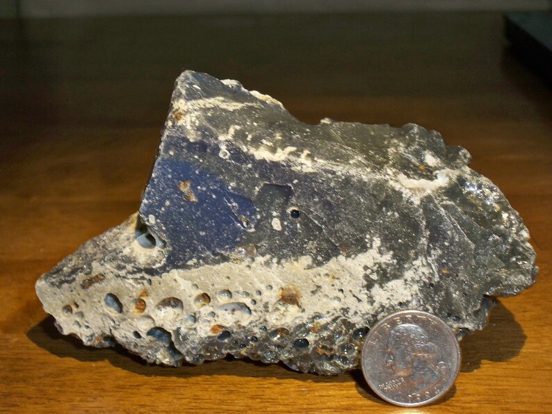 Large Blue & Green Leeland Blue Slag Glass 21.95 Oz - Etsy