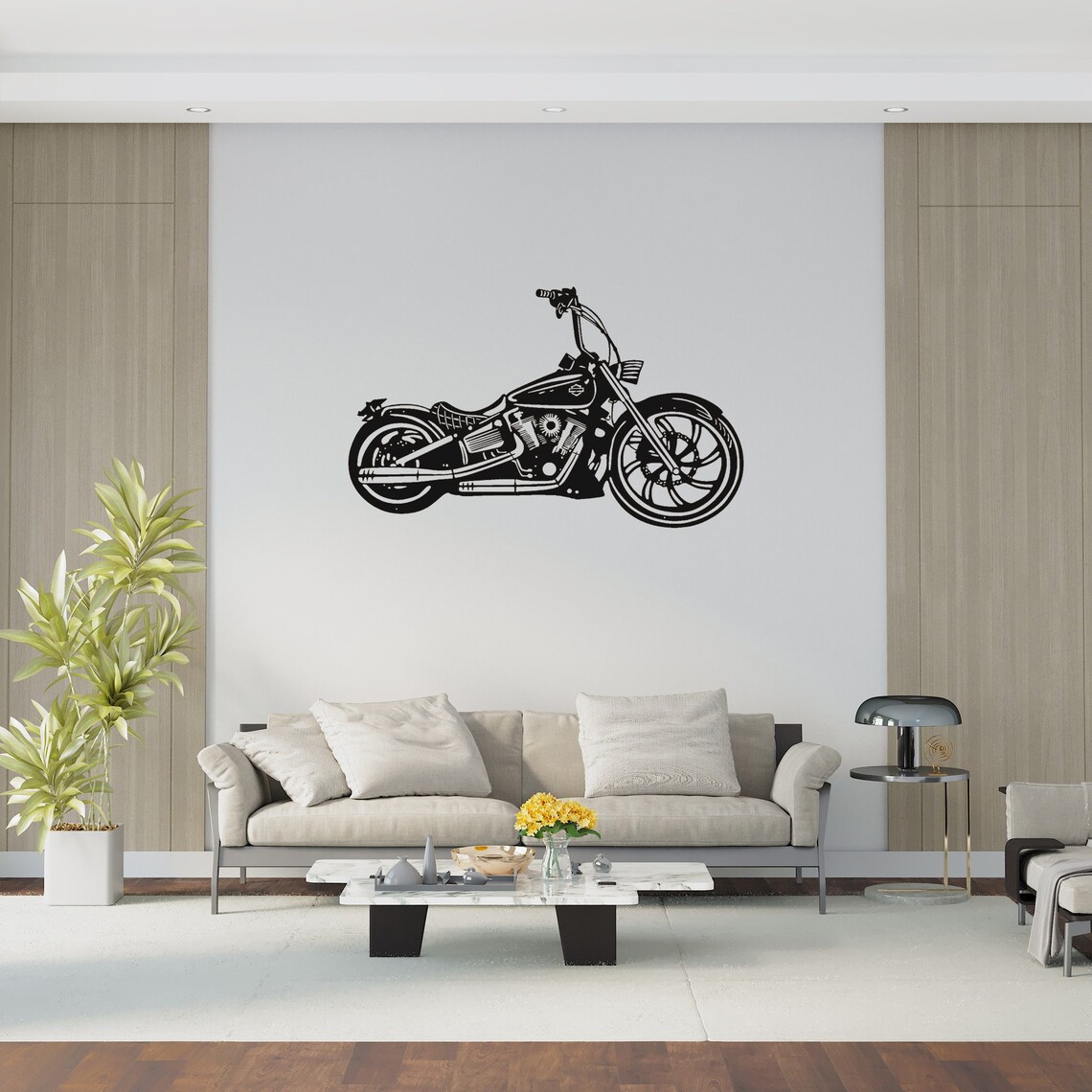 Harley Davidson Motorcycle Metal Wall Art Choppers Art Etsy