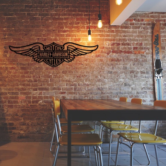 Harley Davidson Metal Sign Metal Wall Art Wall Decor Harley Etsy