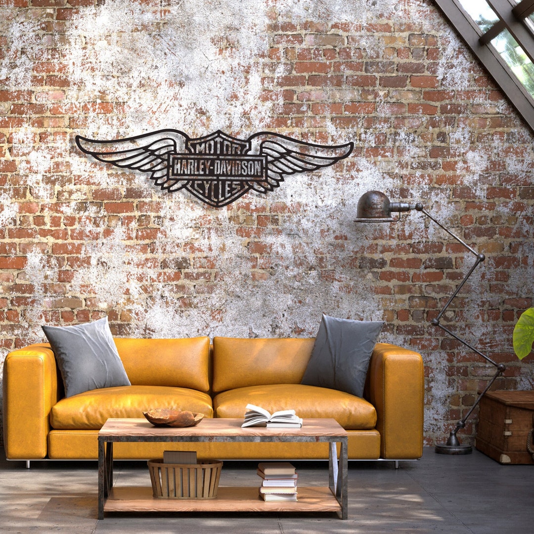 Harley Davidson Metal Sign Metal Wall Art Wall Decor Harley Etsy
