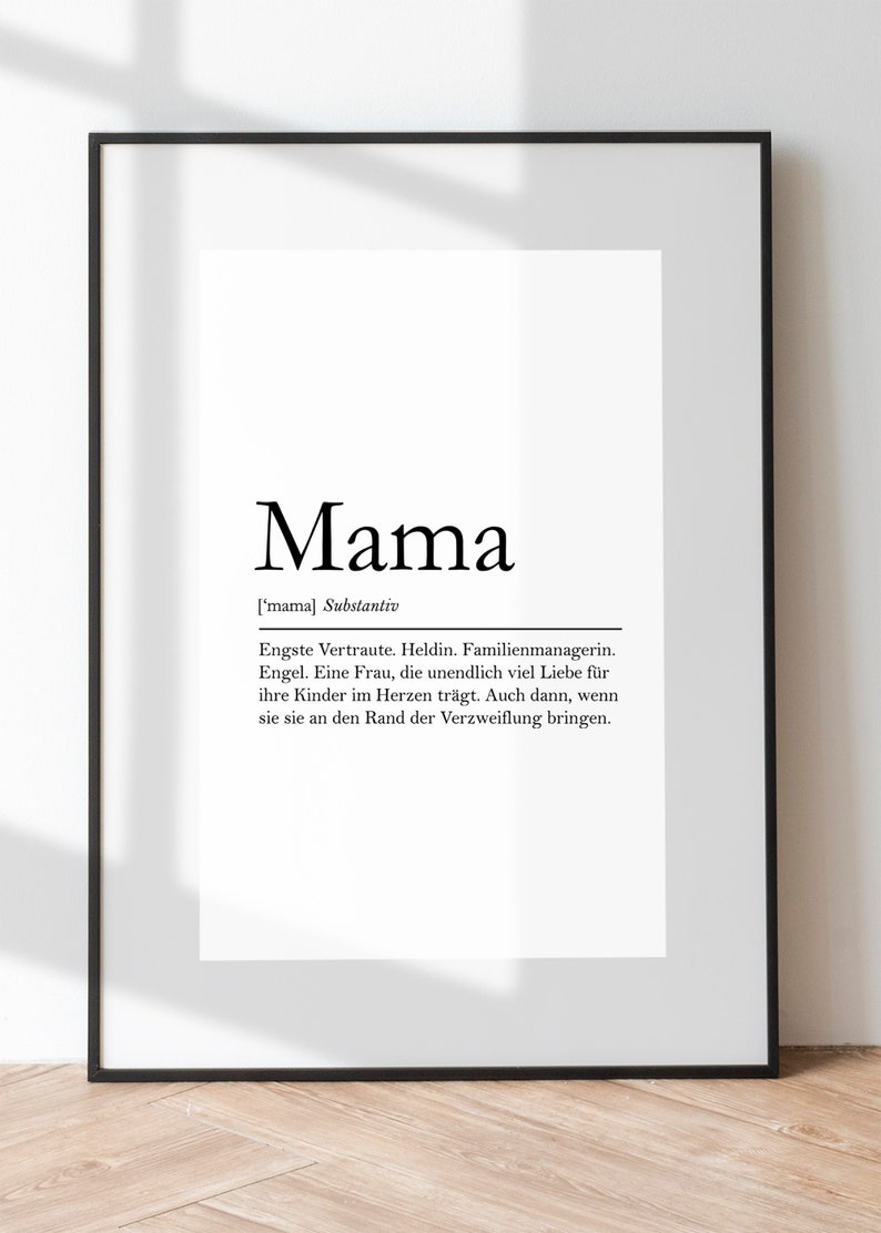 Definition-sign: Mama Poster Printable Posterdruck | Etsy
