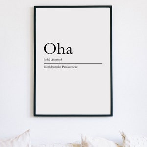 Definition Sign: Oha | Lustiges Poster | Printable | Posterdruck ...