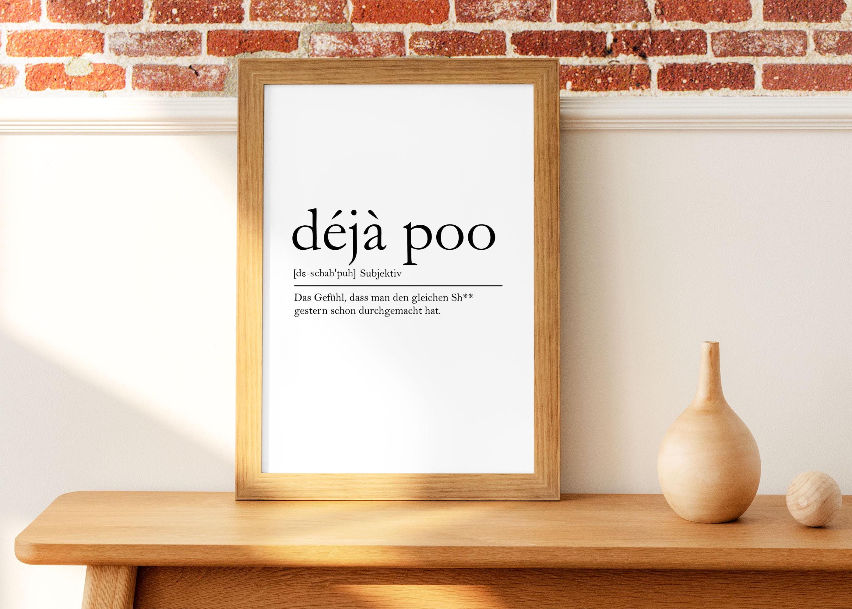 Deja Poo | Funny Poster | Definition Sign | Wall Art - Etsy