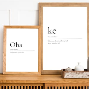 Definition Sign: Oha | Lustiges Poster | Printable | Posterdruck ...