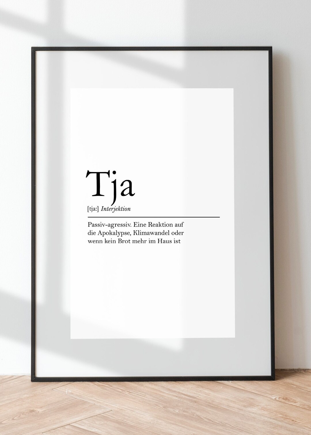 Definition-sign: Tja Ironic Poster Poster Print Digital Print Wall Art ...