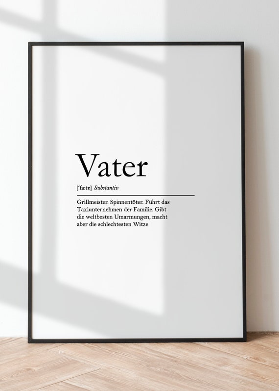 Definition-sign: Vater Poster Printable Posterdruck | Etsy