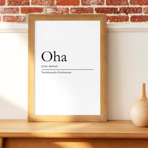 Definition Sign: Oha | Lustiges Poster | Printable | Posterdruck ...
