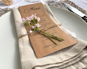 Kraft Paper Menu - Etsy
