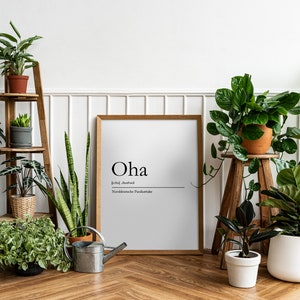 Definition Sign: Oha | Lustiges Poster | Printable | Posterdruck ...