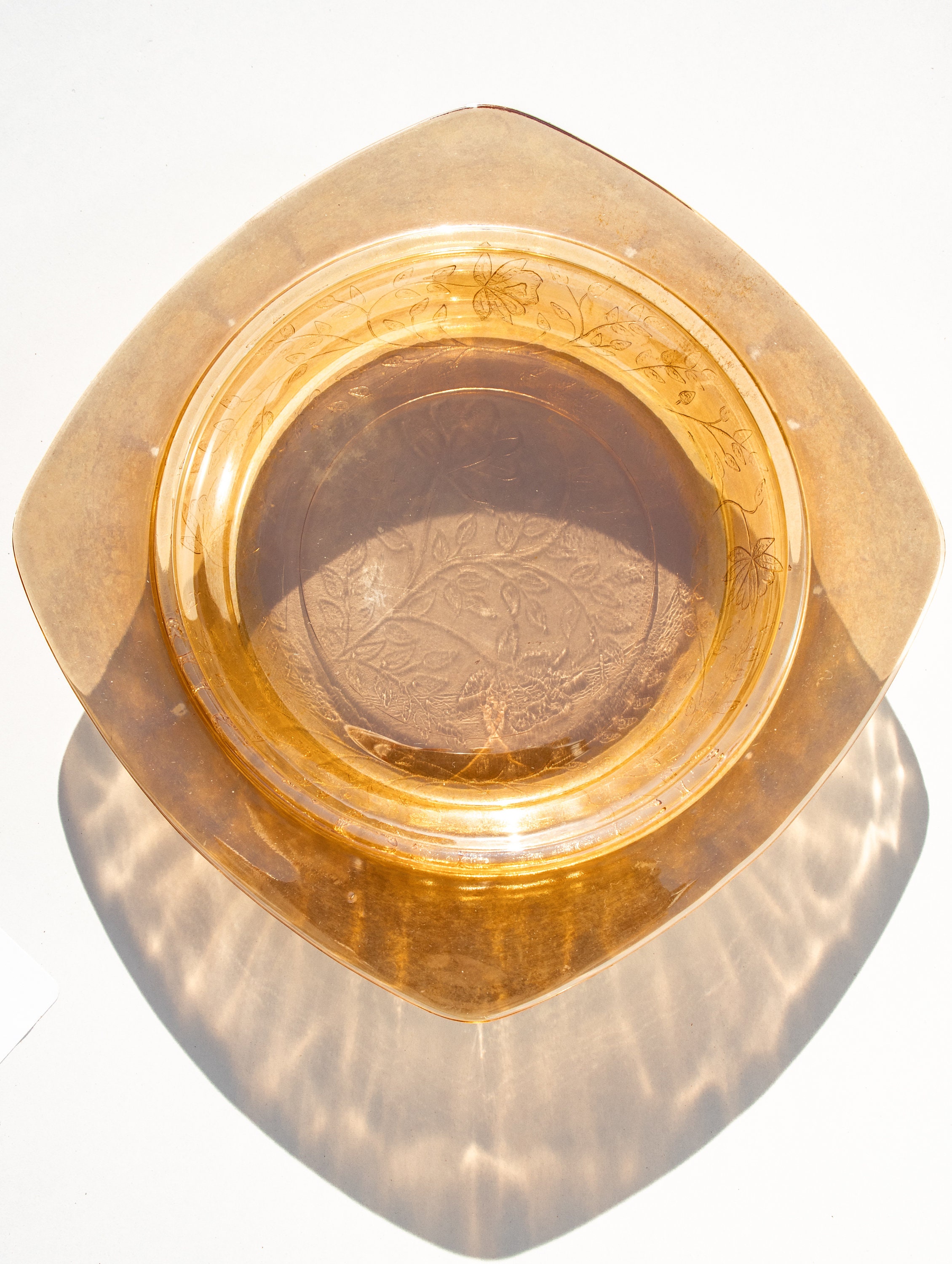 Jeanette Glass Floragold Louisa Butter Dish | 1950's Kitchen Decor ...