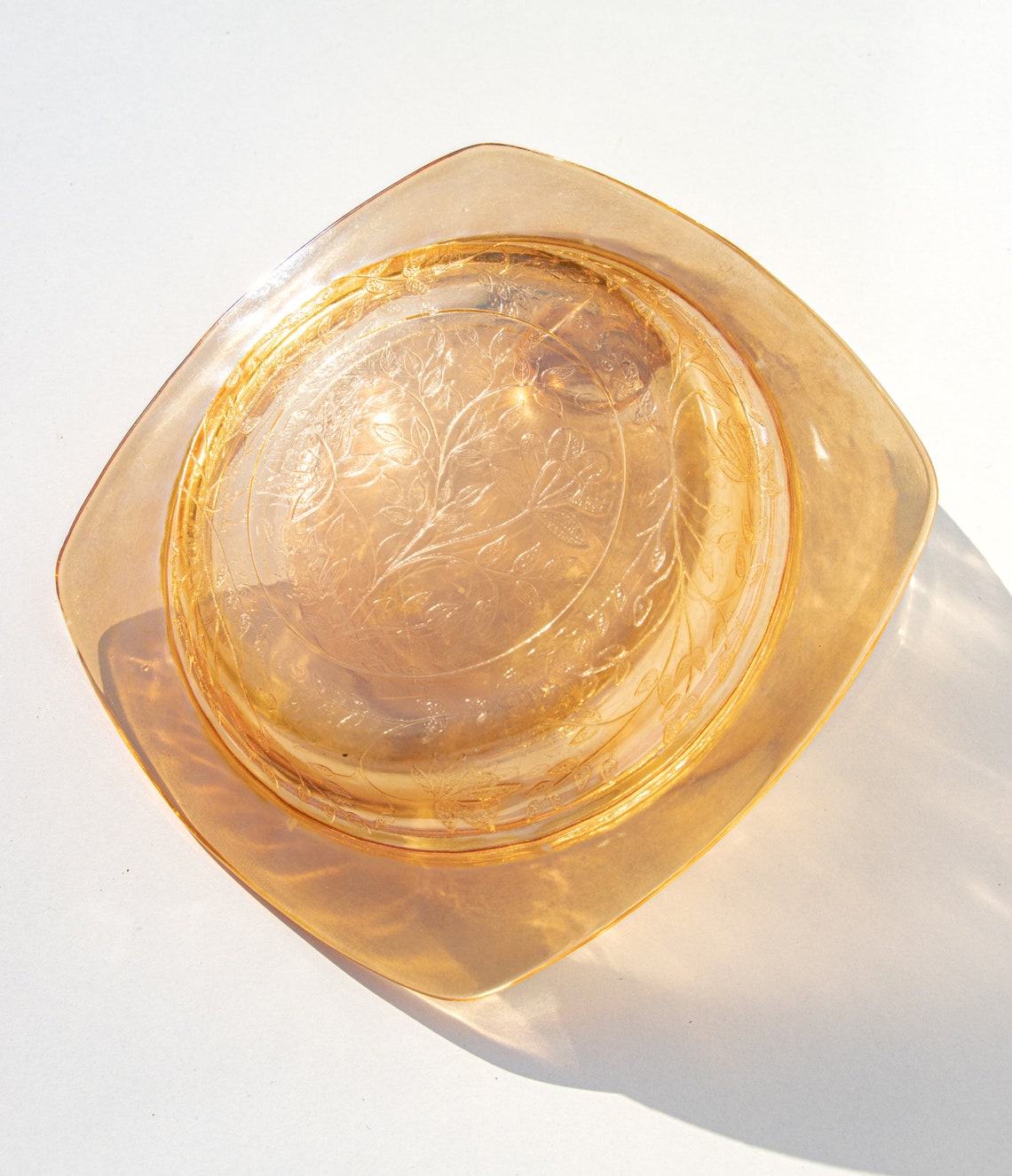 Jeanette Glass Floragold Louisa Butter Dish | 1950's Kitchen Decor ...