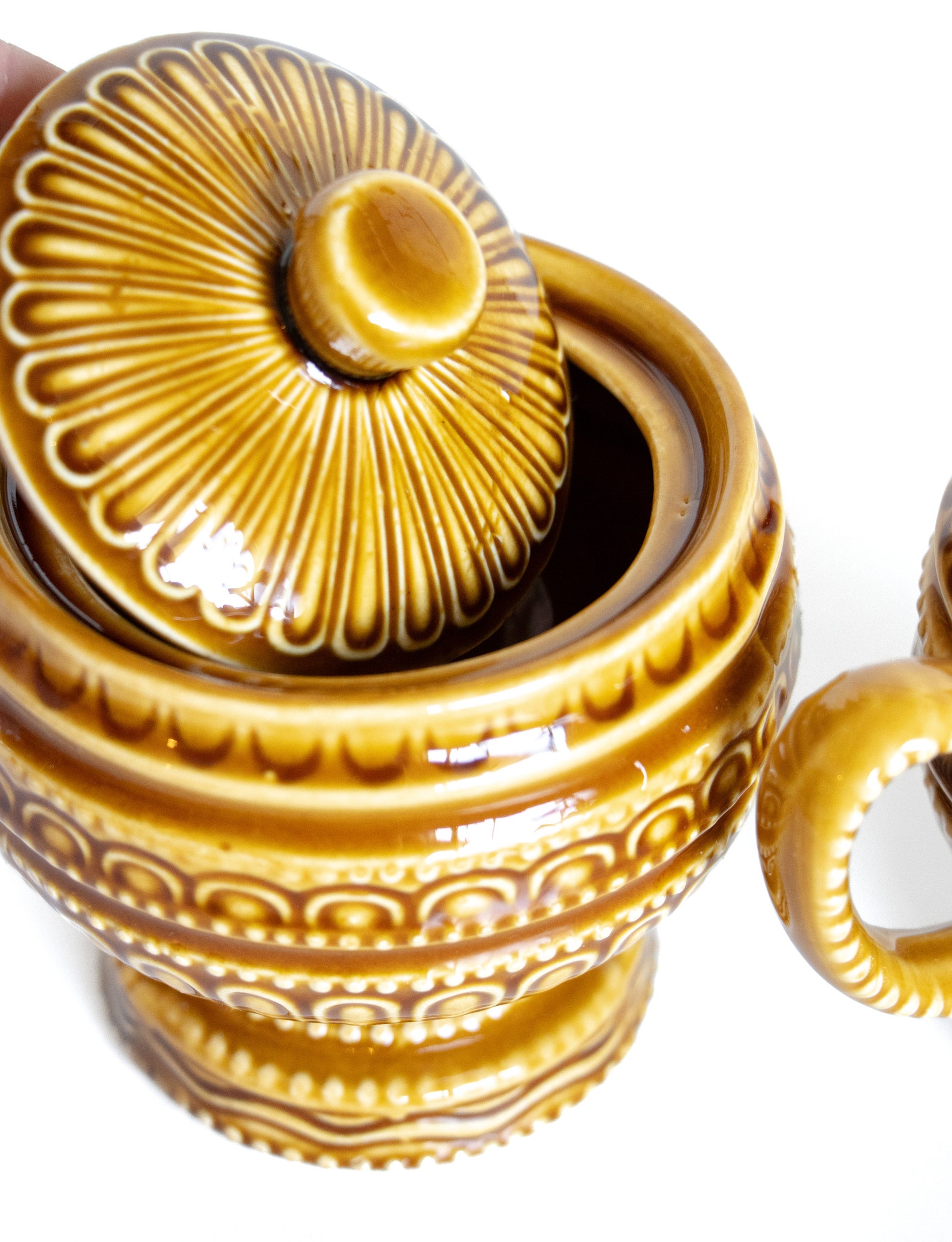 MCM Vintage Japan Ceraic Royal Sealy Sugar Creamer Set Mustard Tan ...