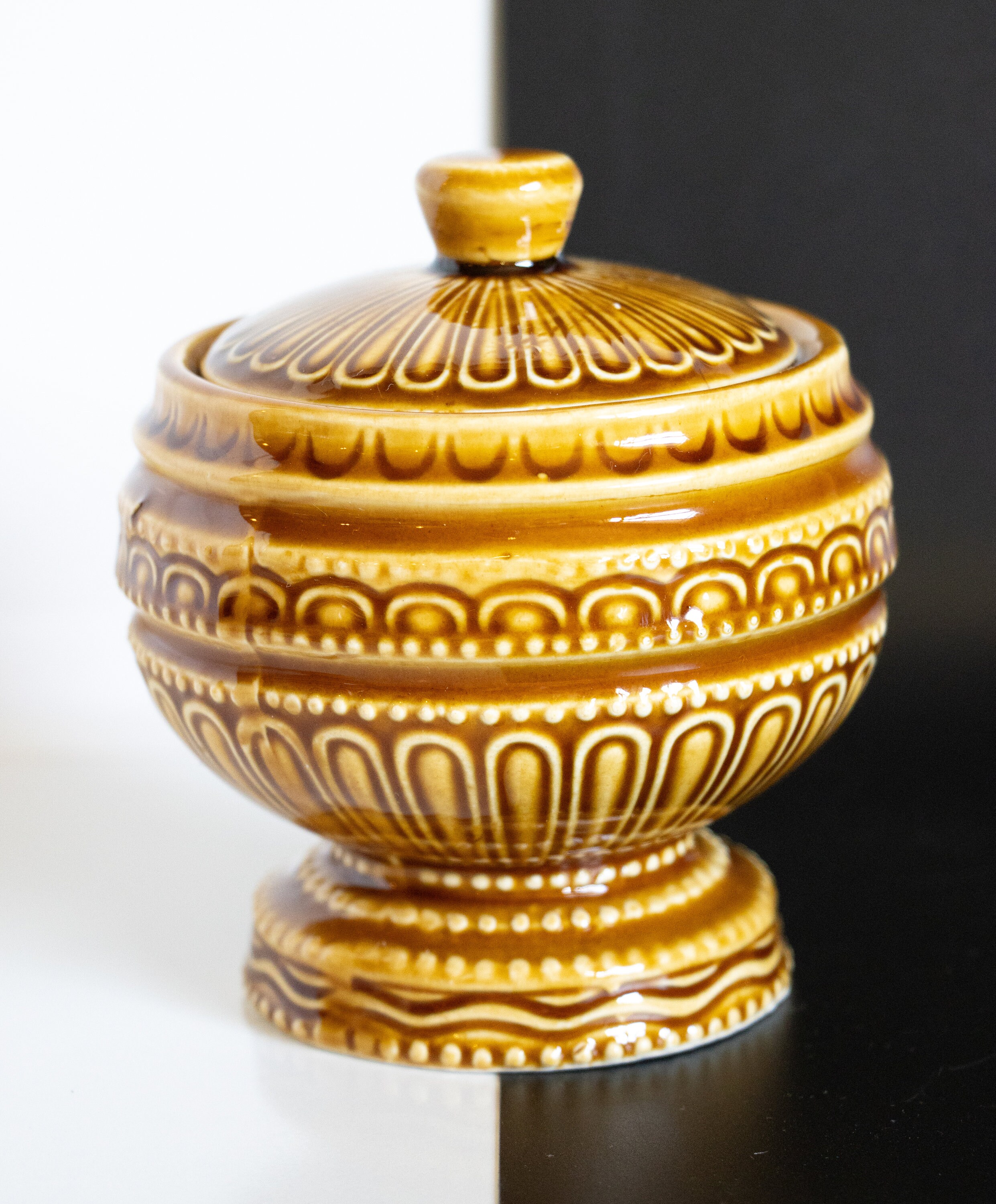 MCM Vintage Japan Ceraic Royal Sealy Sugar Creamer Set Mustard Tan ...