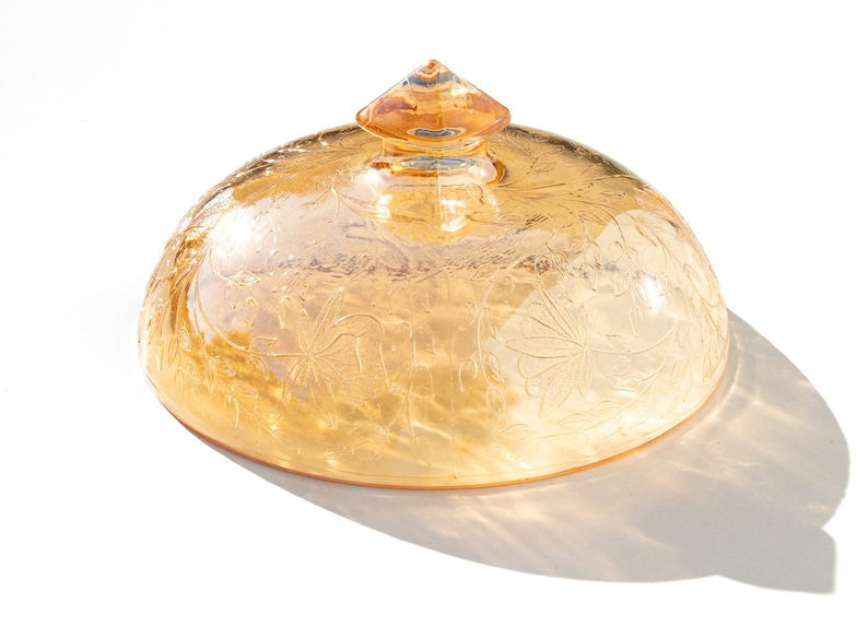 Jeanette Glass Floragold Louisa Butter Dish | 1950's Kitchen Decor ...