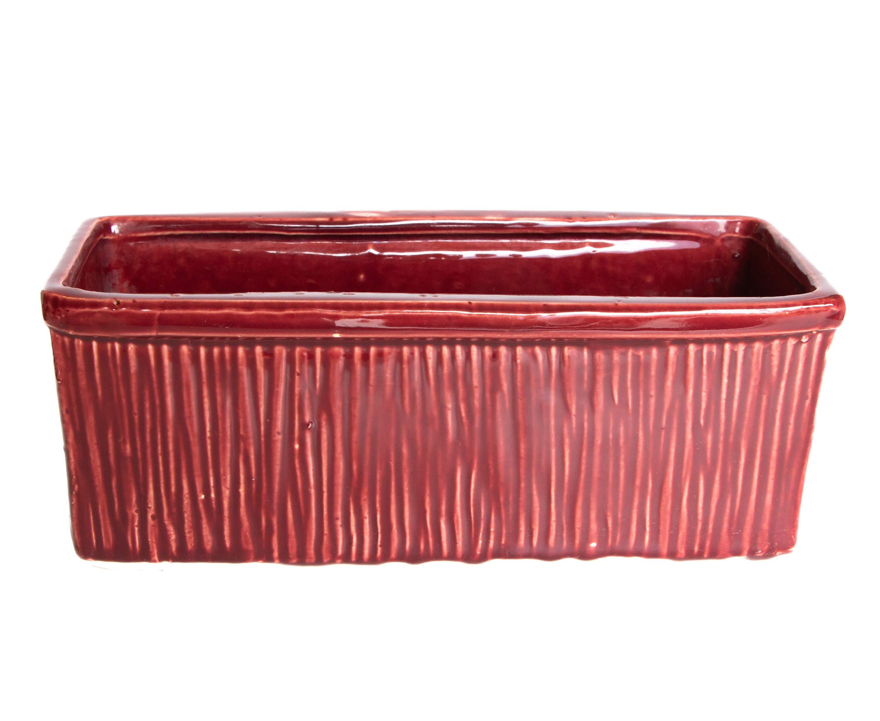 MCM Mccoy Ceramic Planter Box | Basketweave Maroon/brick Red | 1950s ...